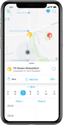 Map_Club_mobile | PLAYSPORTS App: Plätze & Mitspieler für deinen Sport